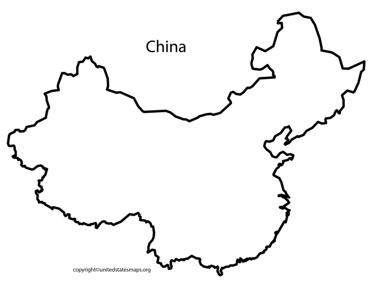 Blank China Map | Blank Outline Map of China