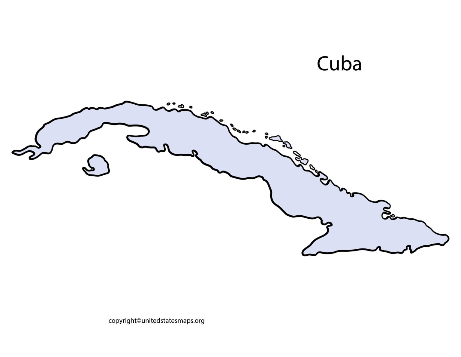 Blank Cuba Map | Blank Outline Map of Cuba