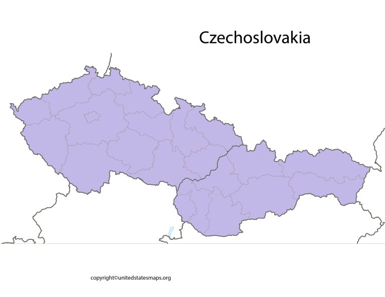 Blank Czechoslovakia Map | Map of Czechoslovakia Blank