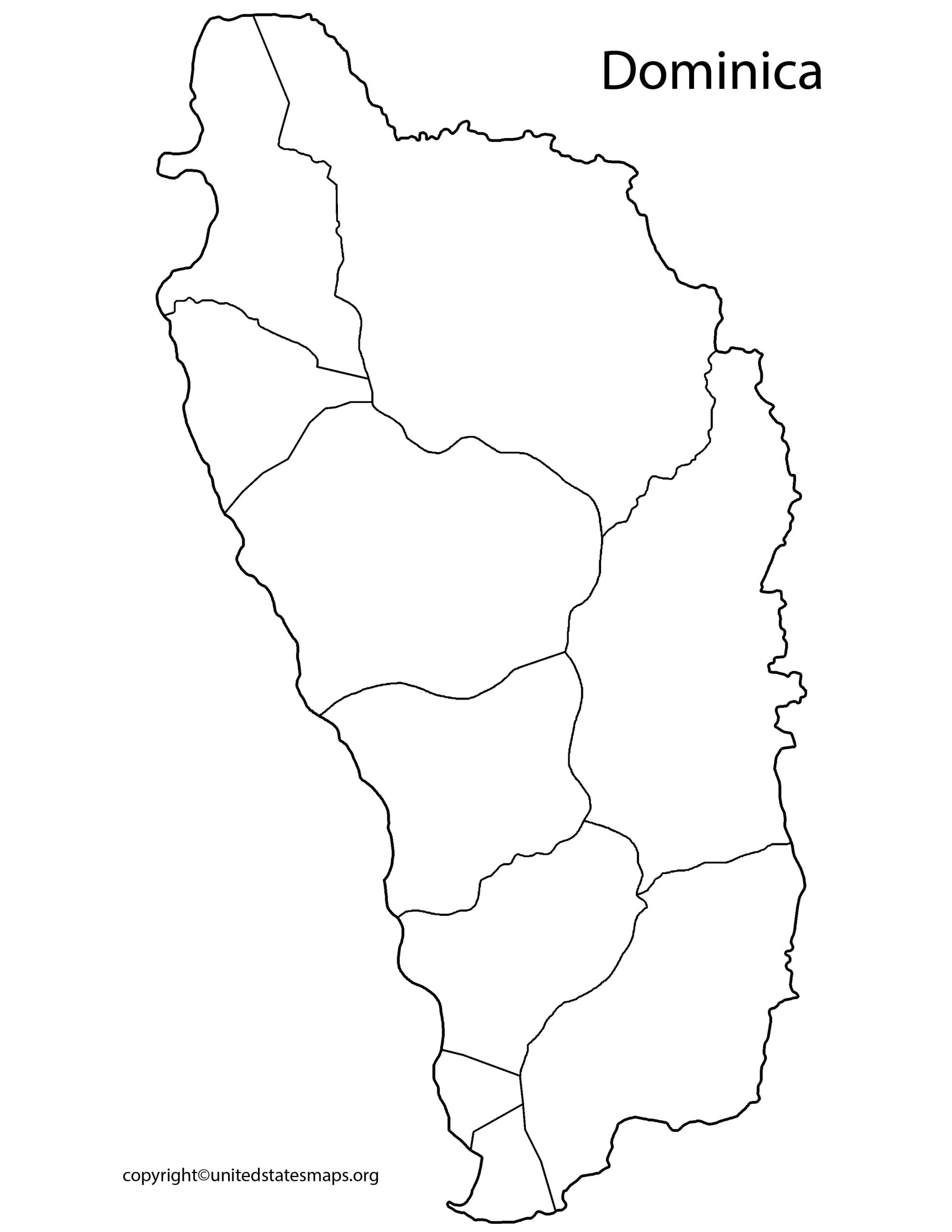Blank Dominica Map | Blank Outline Map of Dominica