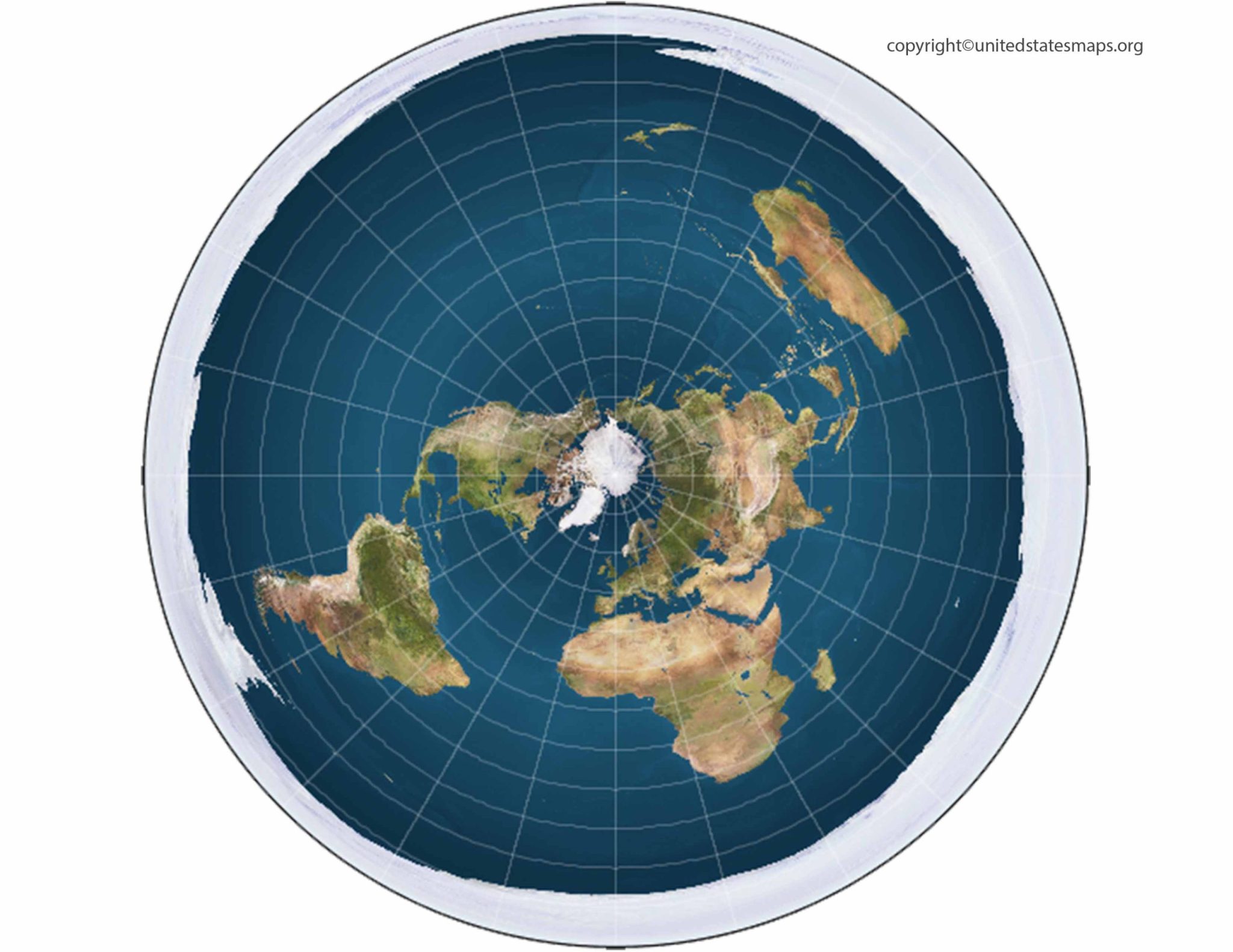 Flat Earth Map | Map of Earth Flattened [Theory Map]