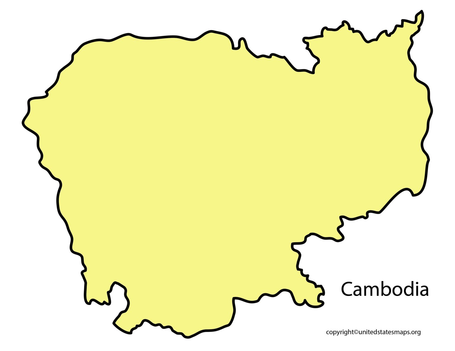 Blank Cambodia Map | Blank Outline Map of Cambodia