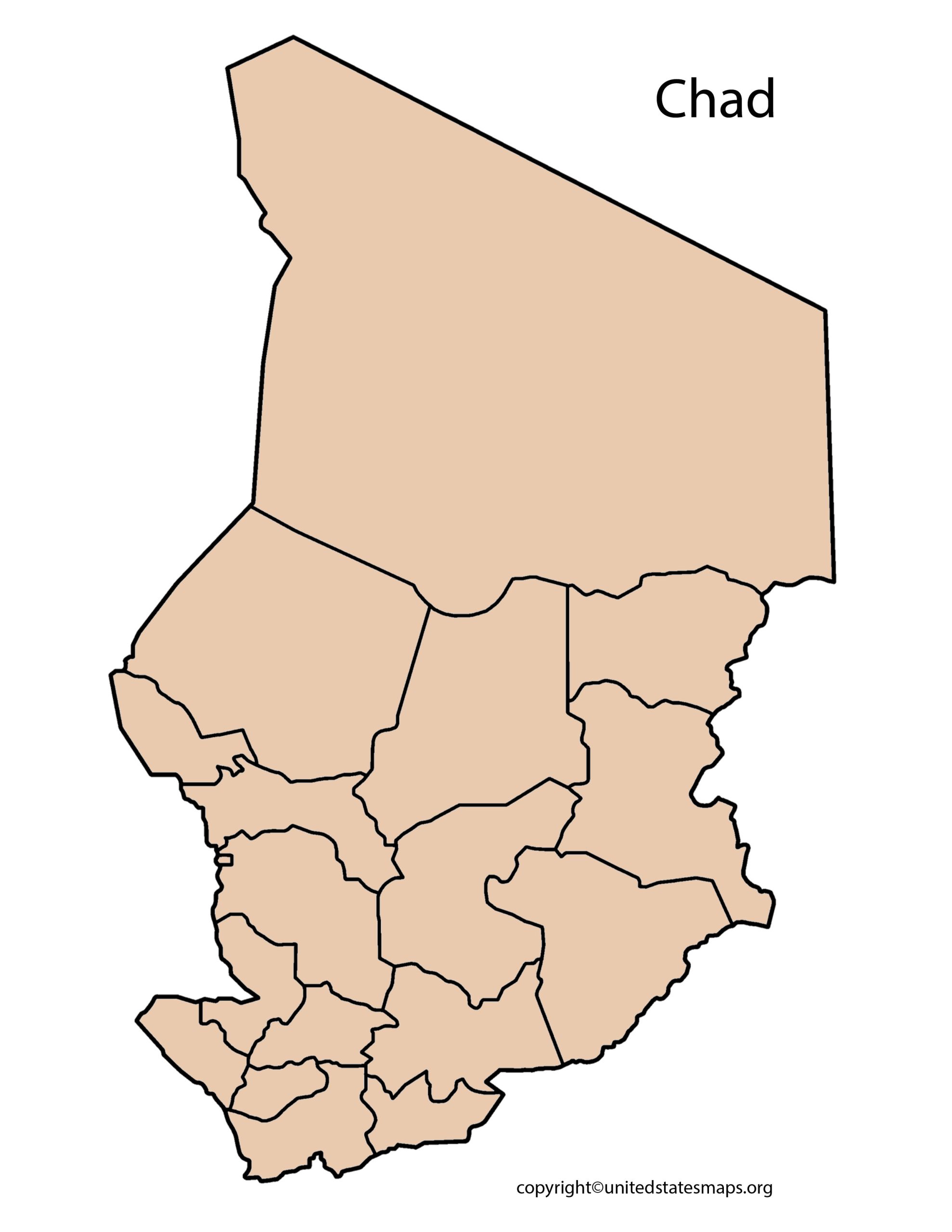 Blank Chad Map | Printable Blank Map of Chad
