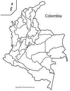 Blank Colombia Map | Blank Outline Map of Colombia