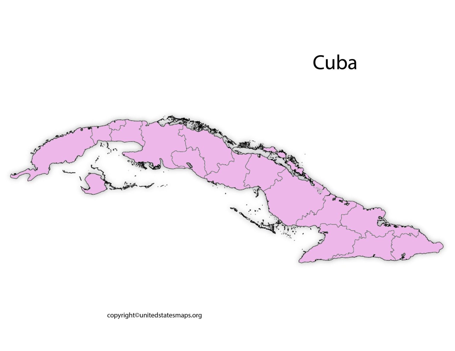 Blank Cuba Map | Blank Outline Map of Cuba