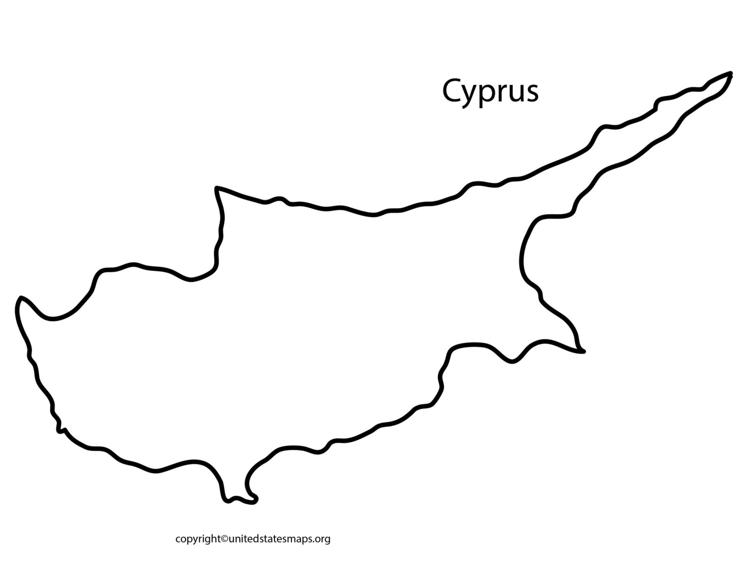 Blank Cyprus Map | Blank Outline Map of Cyprus
