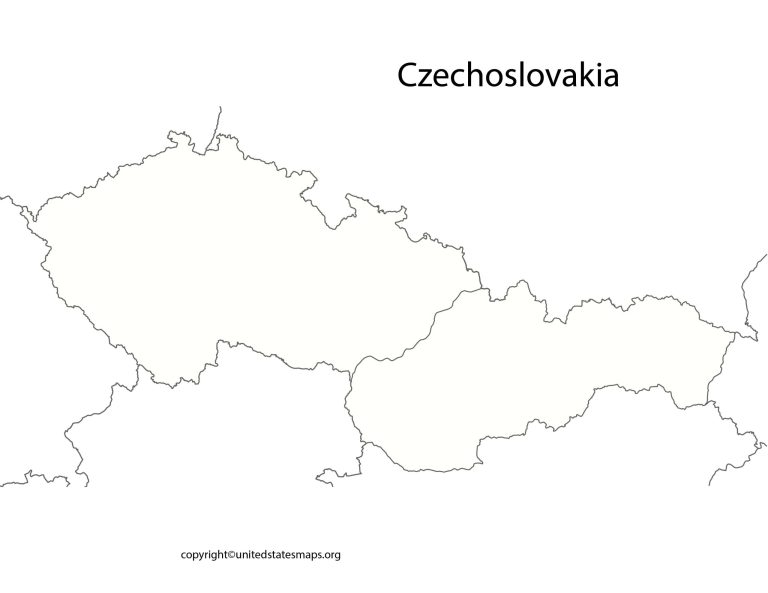 Blank Czechoslovakia Map | Map of Czechoslovakia Blank