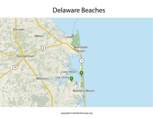 Delaware Beaches Map | Map of Delaware Beaches