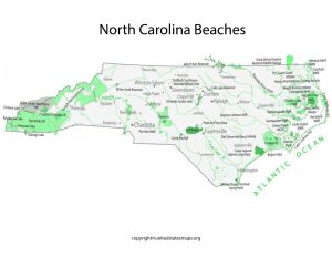 North Carolina Beaches Map | Map of North Carolina Beaches