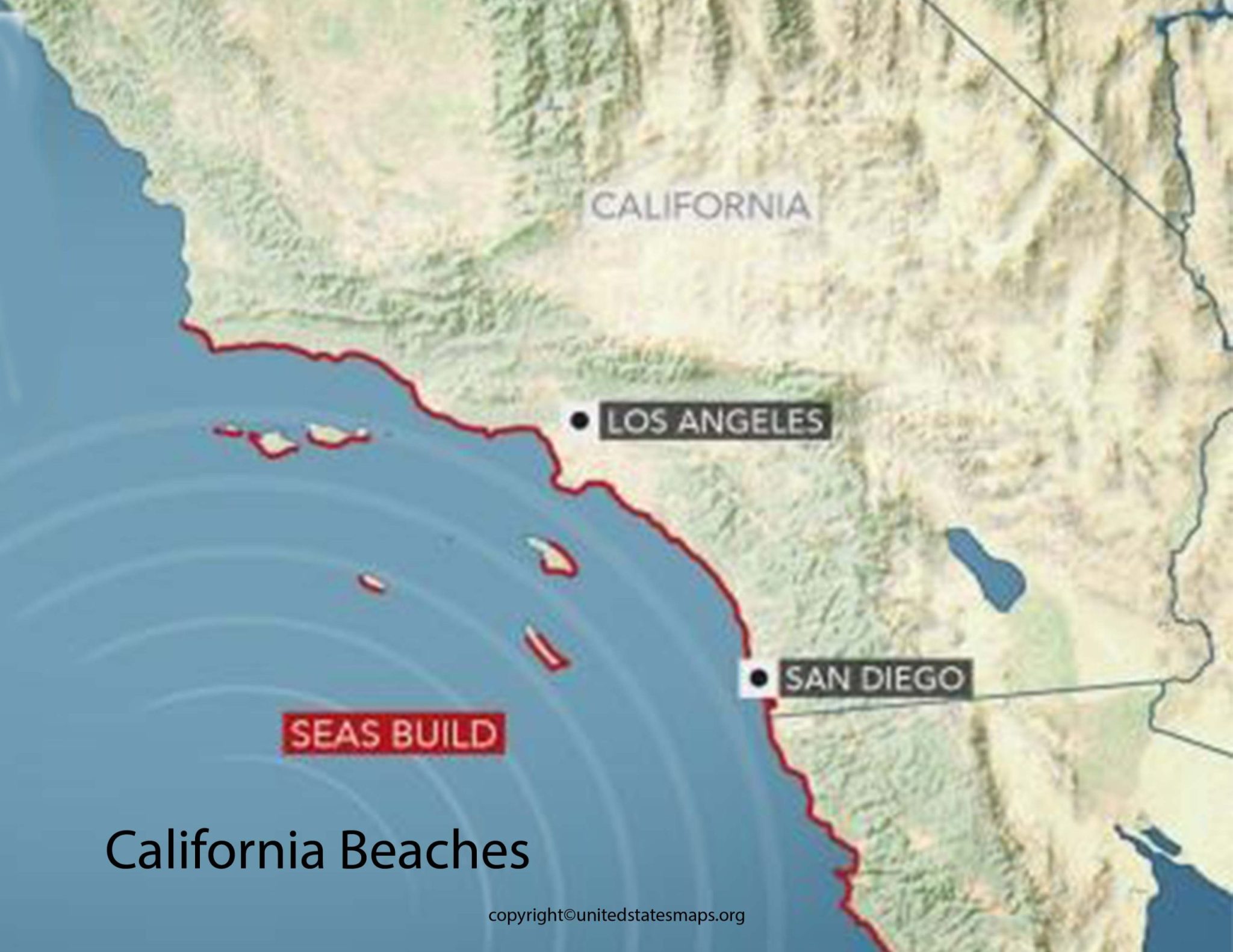 California Beaches Map | Map of California Beaches