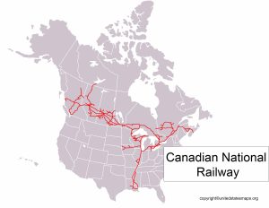 Canadian National Railway Map [Railroads Route System]