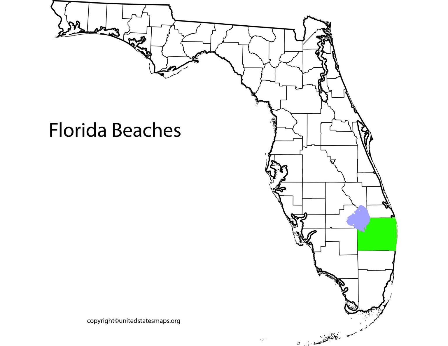 Florida Beaches Map | Map of Beaches in Florida