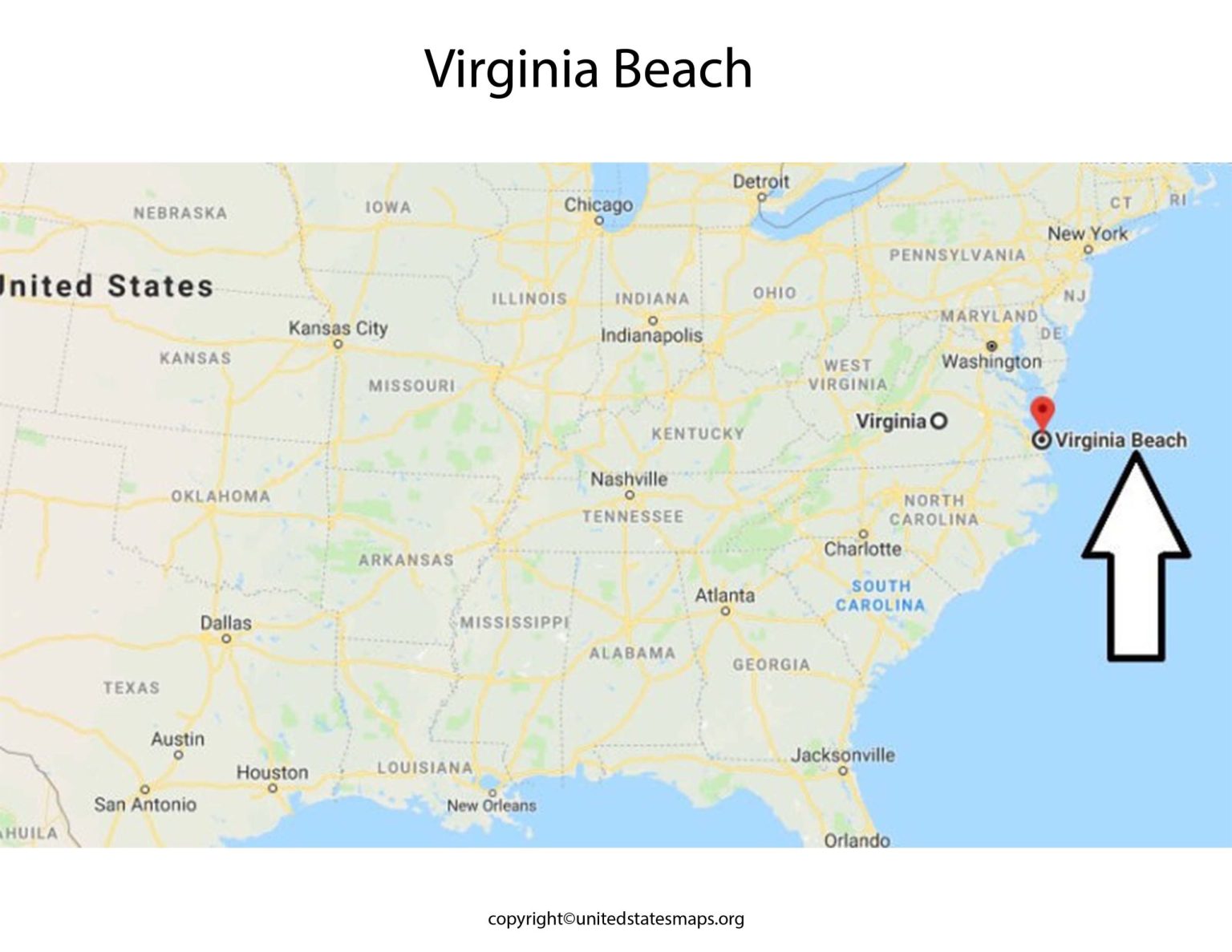 Virginia Beach Map | Map of Virginia Beaches