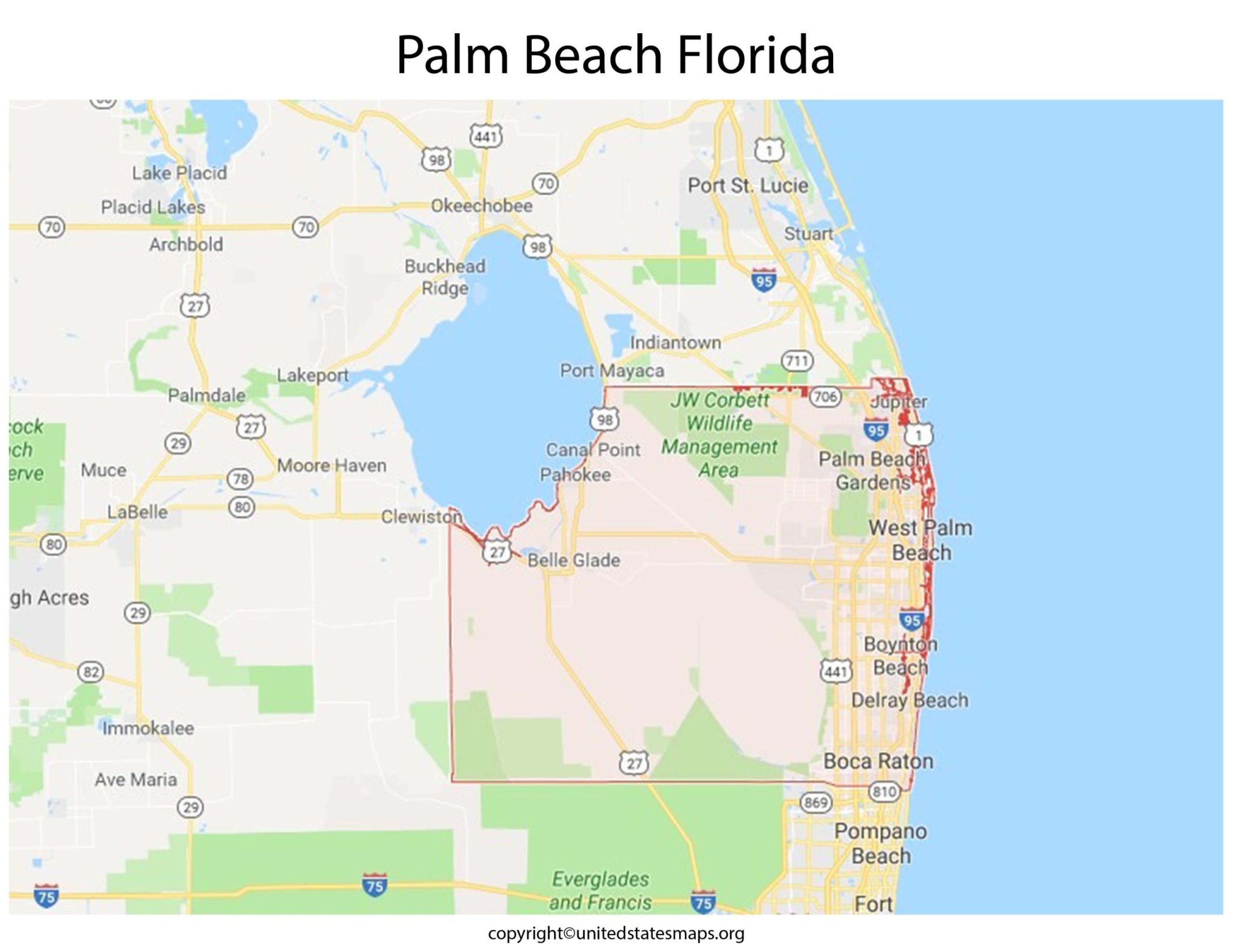 Palm Beach Florida Map | Map of West Palm Beach Florida