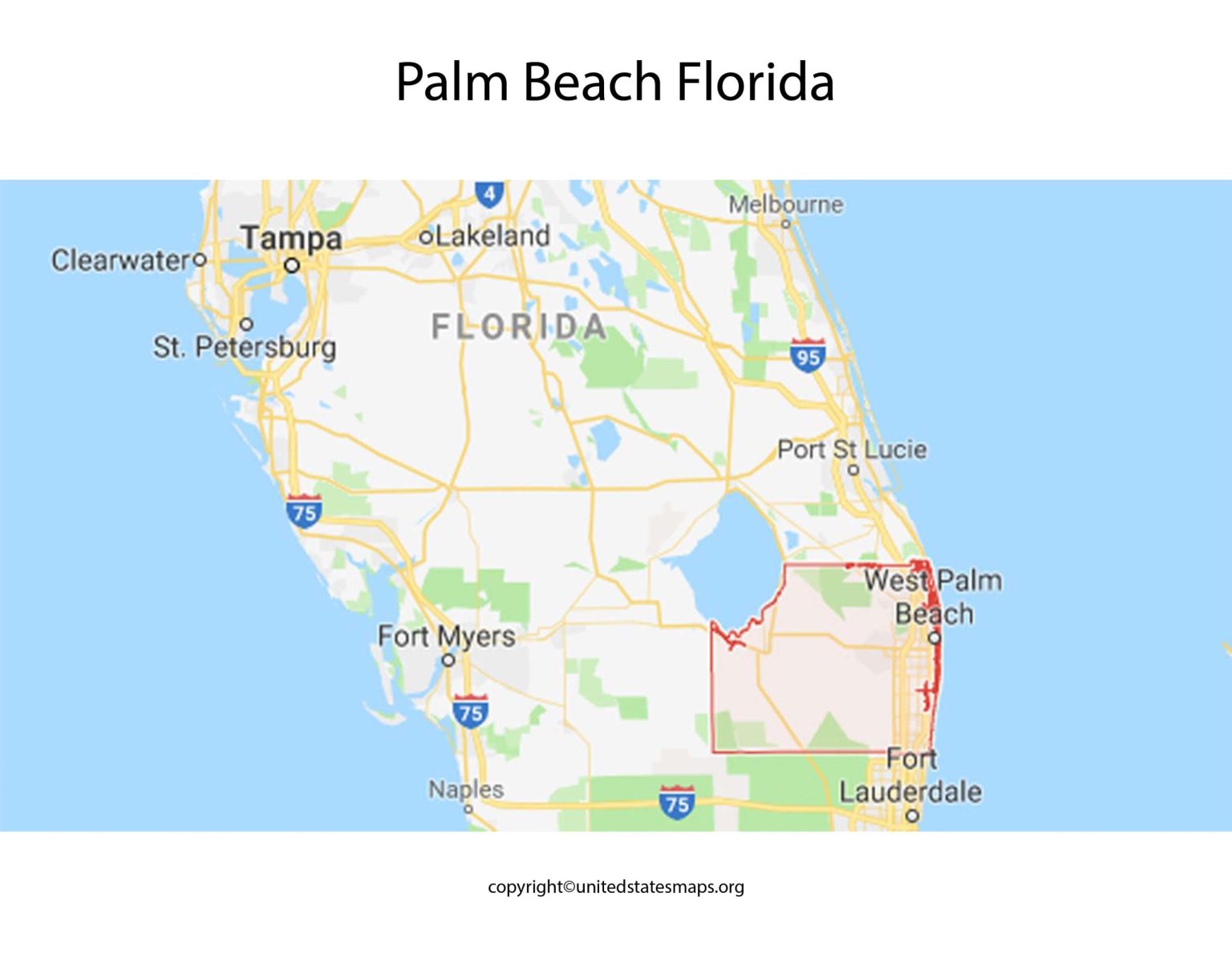 Palm Beach Florida Map | Map of West Palm Beach Florida