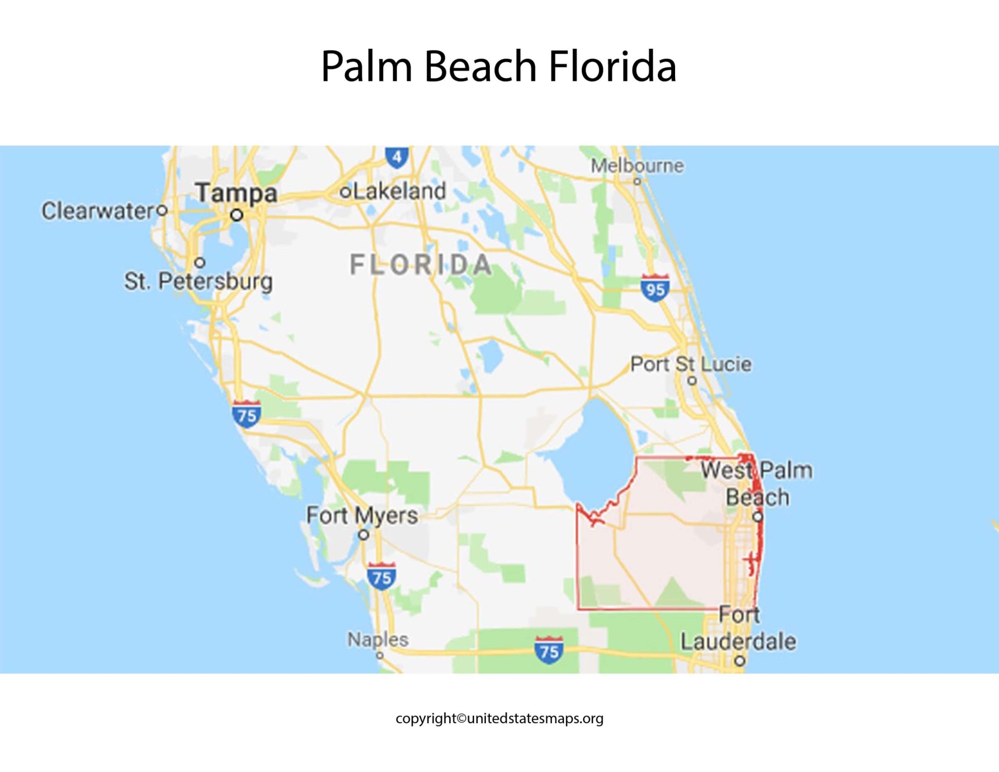 Palm Beach Florida Map | Map of West Palm Beach Florida