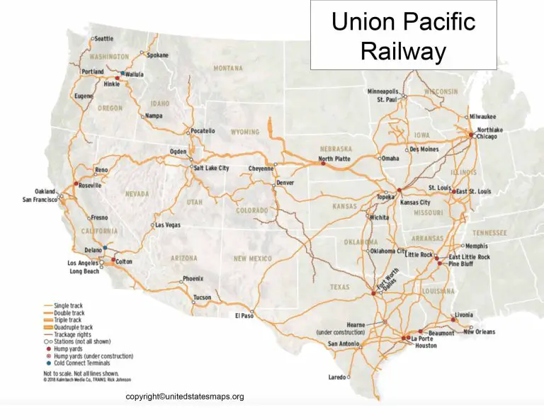 Union Pacific Railway Map [Railroad Routes & Divisions]