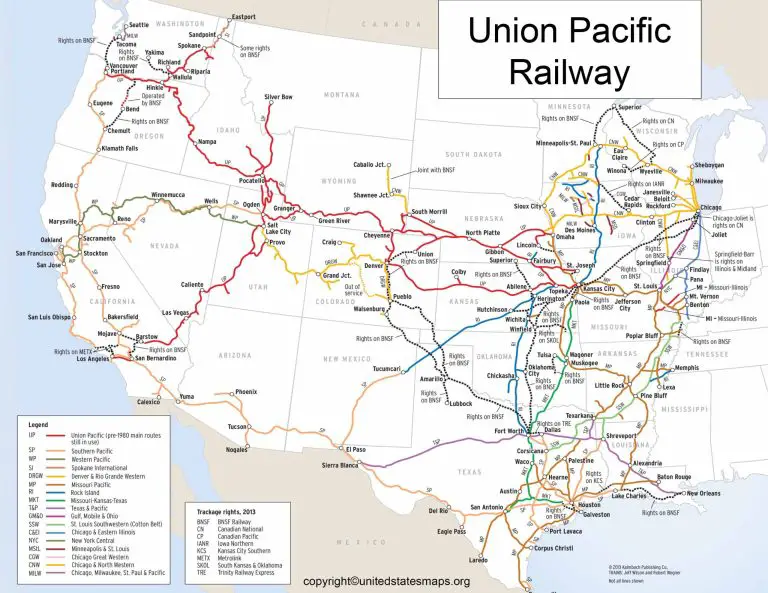 Union Pacific Railway Map [Railroad Routes & Divisions]