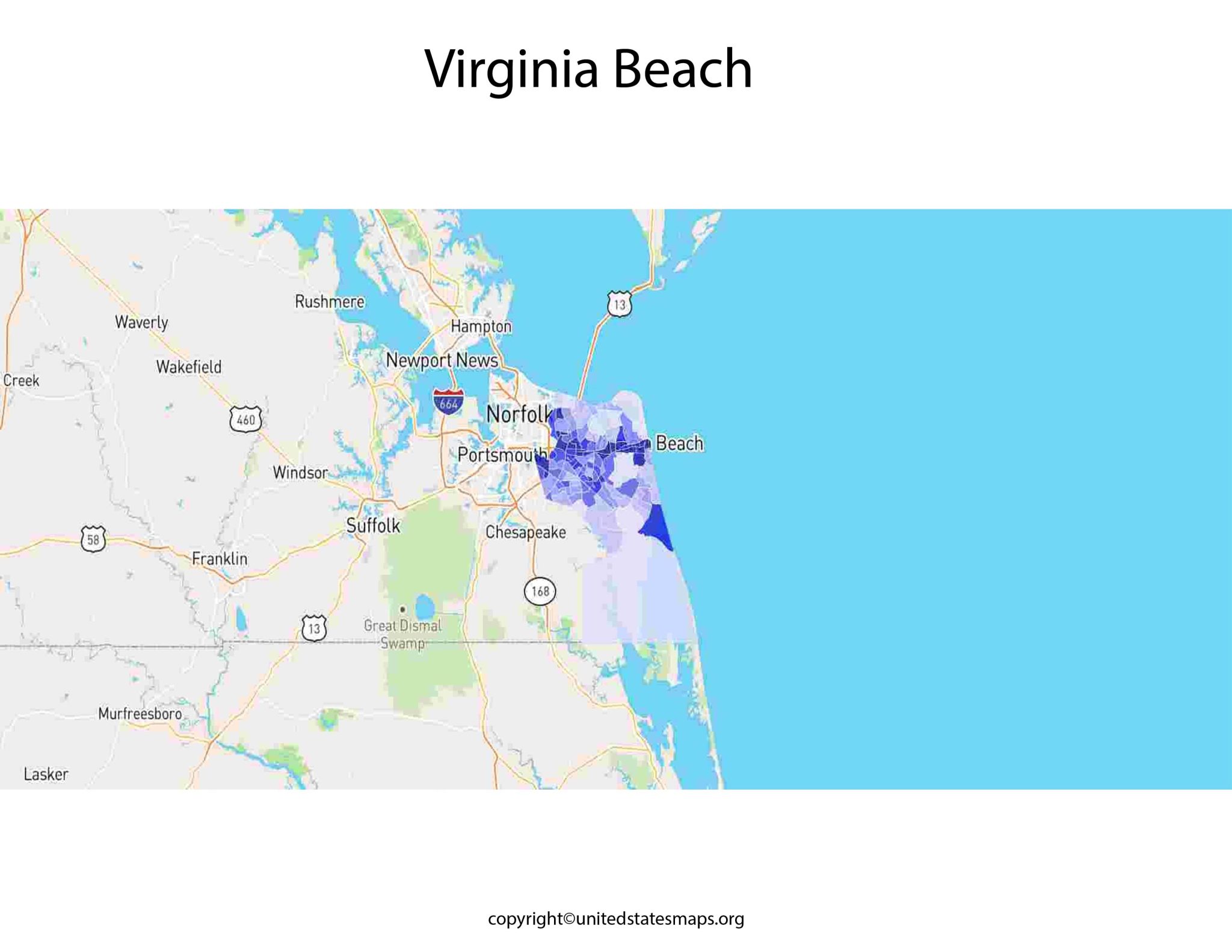 Virginia Beach Map | Map of Virginia Beaches