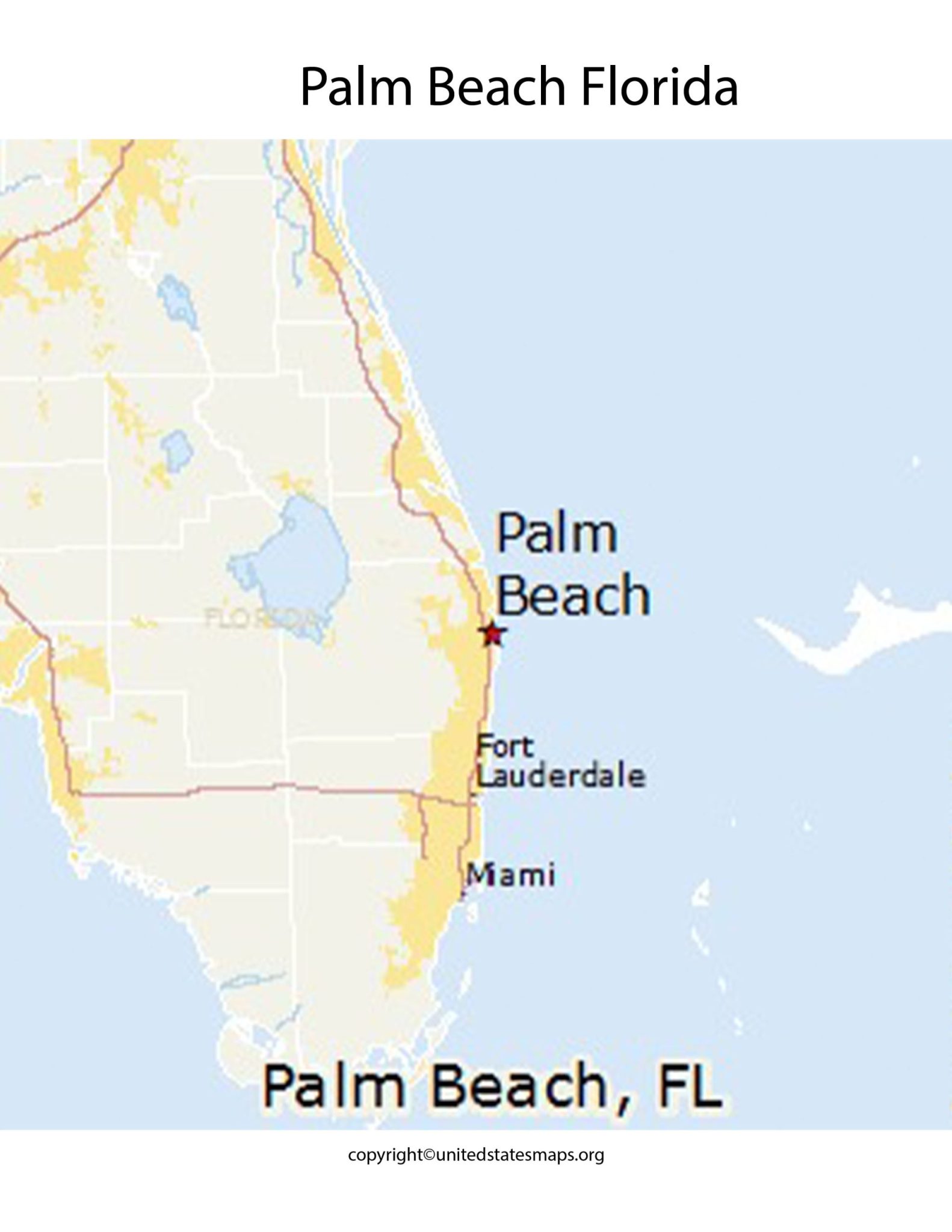 Palm Beach Florida Map | Map of West Palm Beach Florida